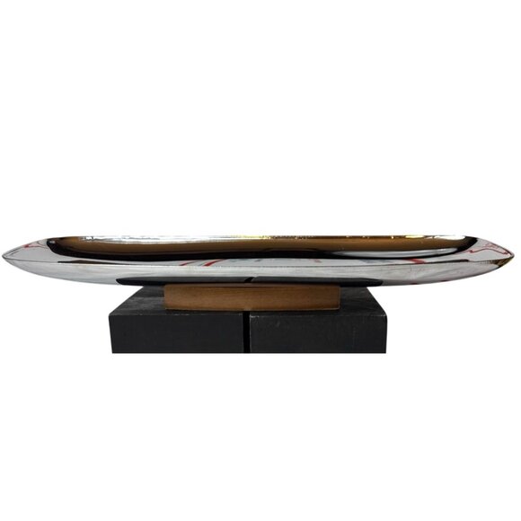 Milbern | Dining | Milbern Creations Chrome Serving Tray Oblong Wood ...